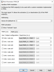 FPGA sandbox PWM - imperix Simulink, PLECS and C++ documentation