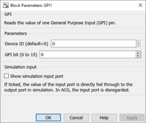 GPI - General purpose inputs - Simulink, PLECS and C++ documentation