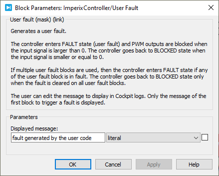 User fault - Simulink, PLECS and C++ documentation