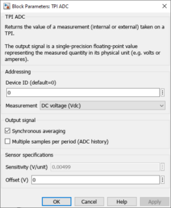 TPI ADC - Helper block - Simulink, PLECS and C++ documentation