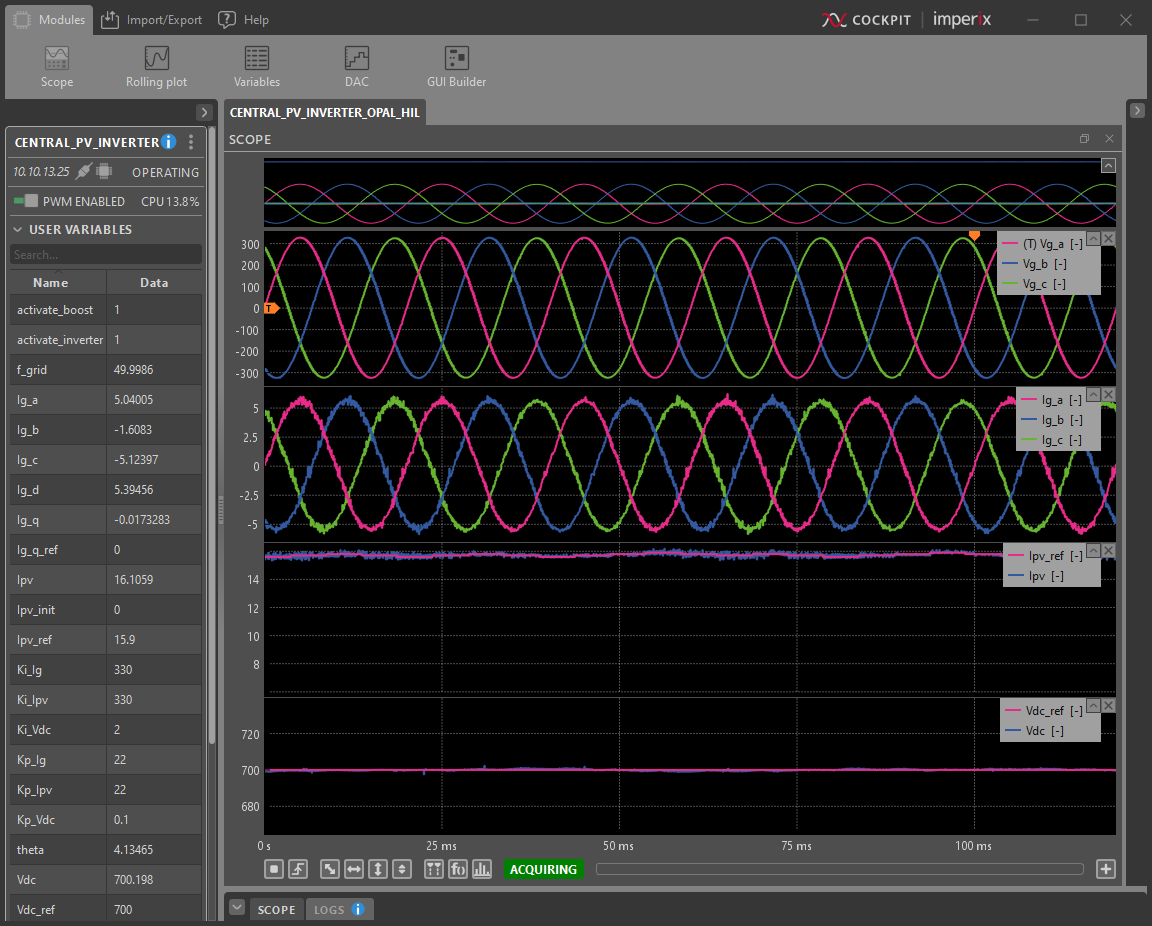 C-HIL simulation scenario with OPAL-RT simulators - imperix